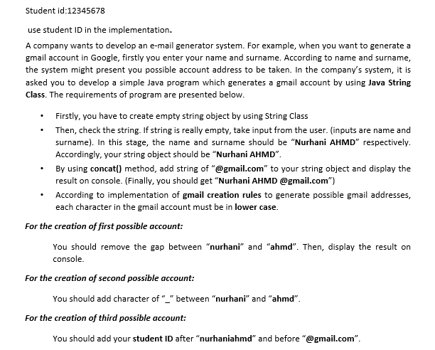 Solved use student ID in the implementation. A company wants | Chegg.com