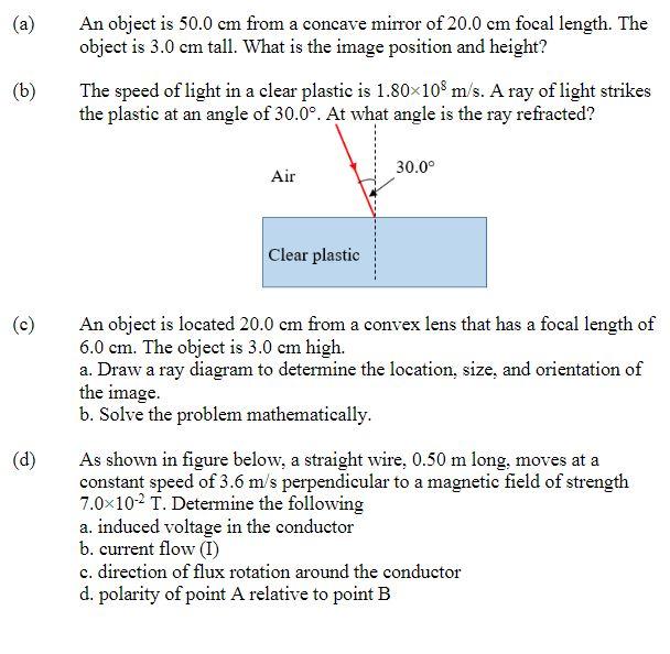 Solved (a) An object is 50.0 cm from a concave mirror of | Chegg.com