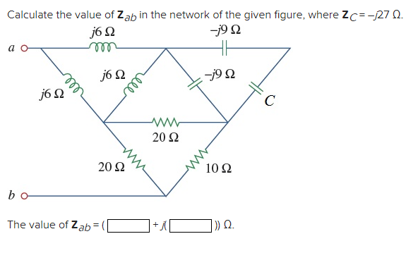 Solved Calculate the value of Zab in the network of the | Chegg.com
