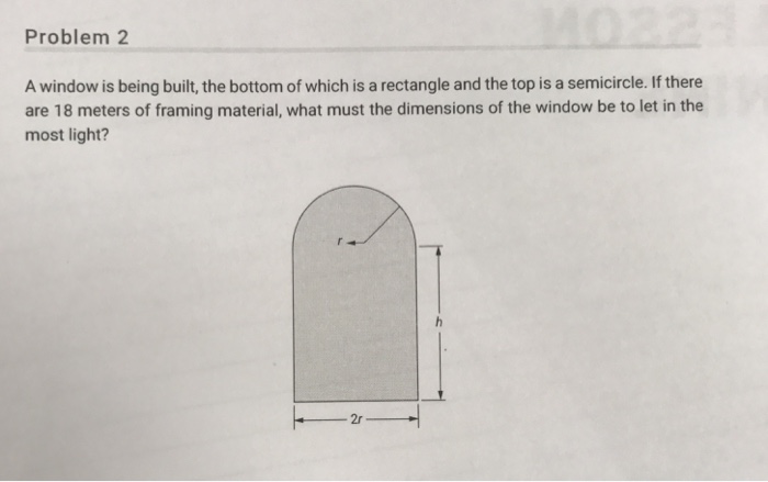 Solved A window is being built, the bottom of which is a | Chegg.com