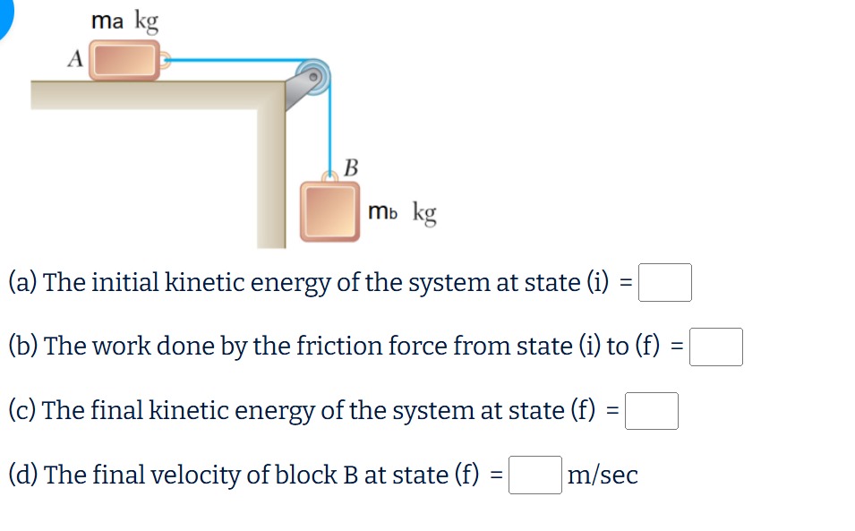 Solved Two blocks are joined by an inextensible cable as | Chegg.com