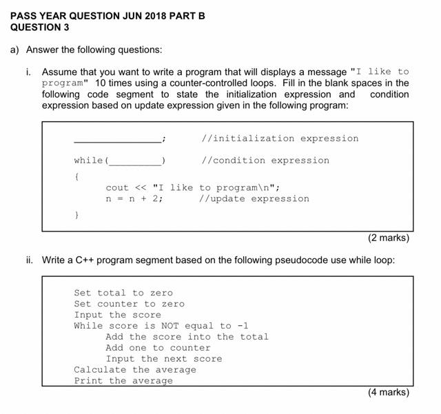 Solved PASS YEAR QUESTION JUN 2018 PART B QUESTION 3 a) | Chegg.com