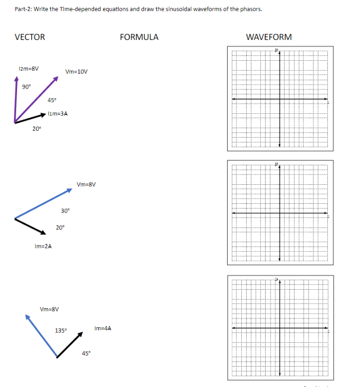 Solved Write The Time Depended Equations And Draw The
