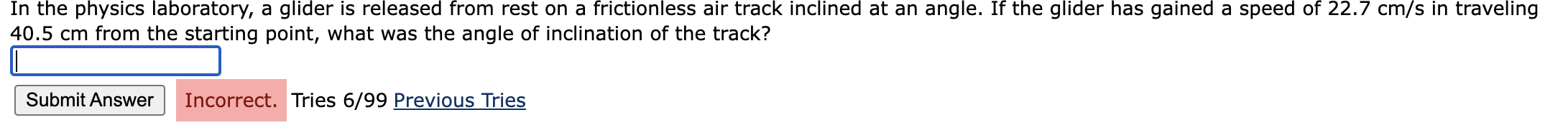 Solved In the physics laboratory, a glider is released from | Chegg.com