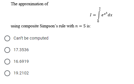 Solved The approximation of using composite Simpson's rule | Chegg.com