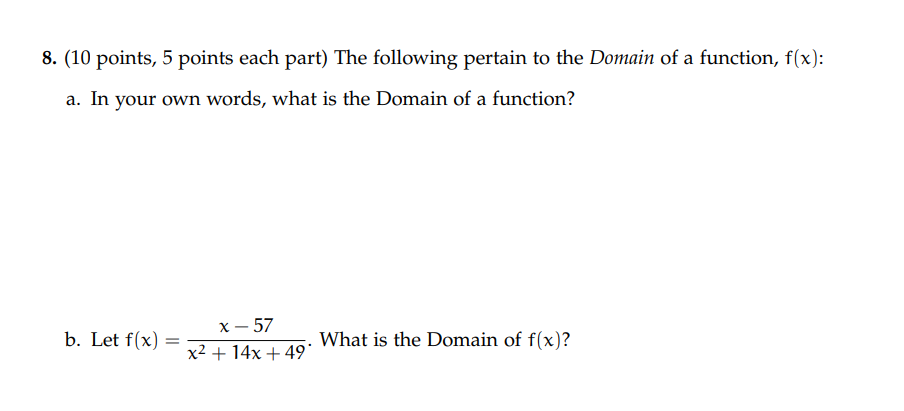 Solved 8. (10 points, 5 points each part) The following | Chegg.com