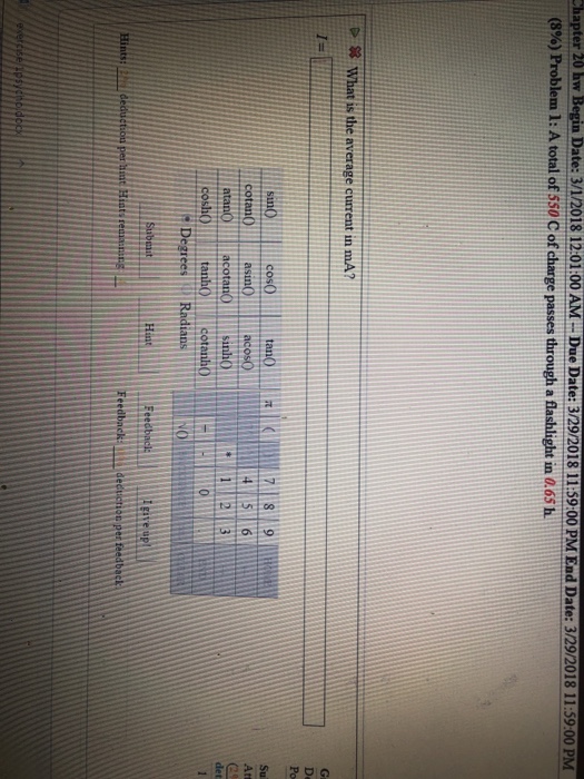 Solved hw Begin Date: 3/1/2018 12:01:00 AM Due Date: | Chegg.com