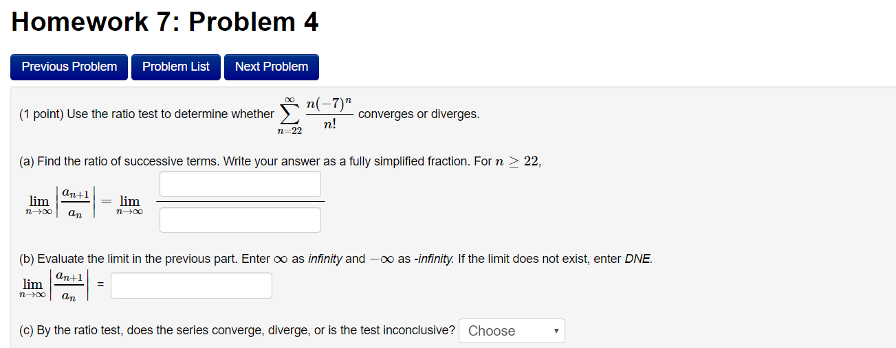Solved Homework 7 Problem 4 Previous Problem Problem List