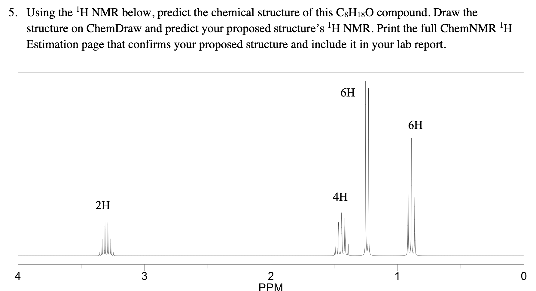 Solved 4. Using the 'H NMR below, predict the chemical | Chegg.com