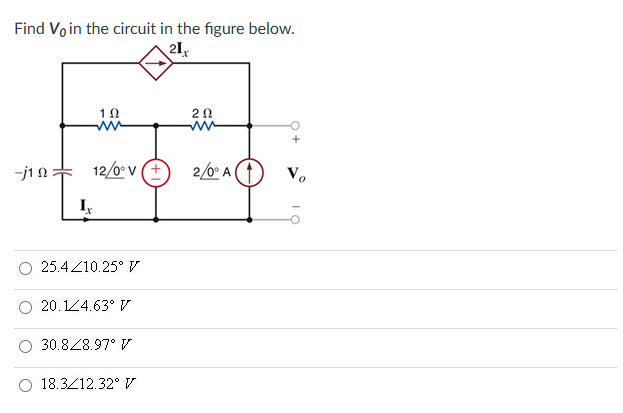 Solved Find V0 in the network in the figure below. | Chegg.com