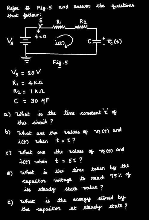 Solved A) What is the time constant "tao" of this | Chegg.com