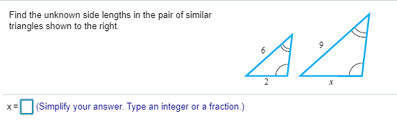 Solved Find the unknown side lengths in the pair of similar | Chegg.com
