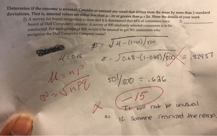 Solved Determine if the outcome is unusual, Consider as | Chegg.com