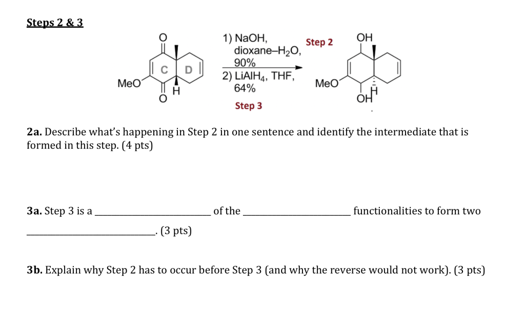Solved Steps 2 & 3 1) NaOH, OH dioxane-H2O Step 2 V TI | CD | Chegg.com