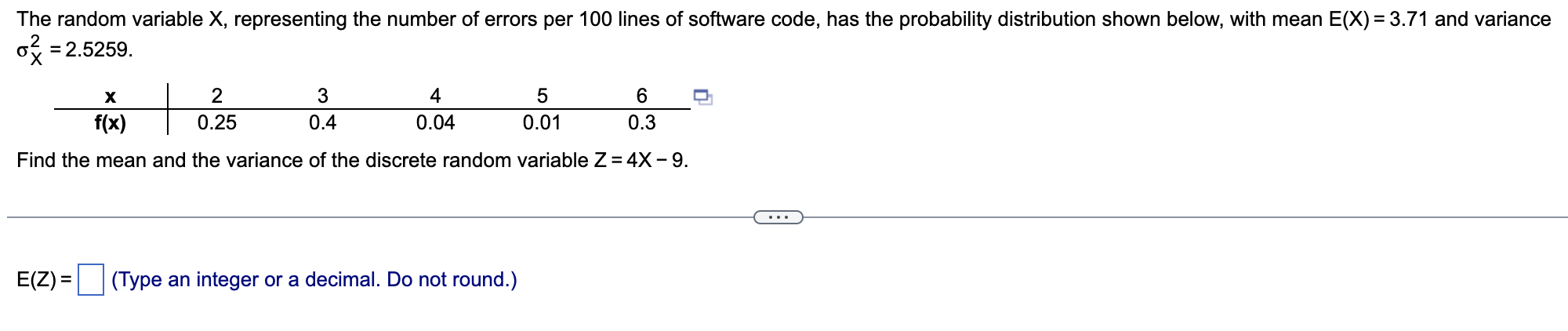 Solved The Random Variable X Representing The Number Of 