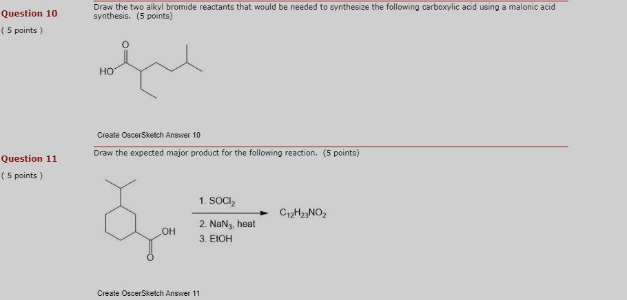 Solved Question 10 (5 points) Draw the two alkyl bromide | Chegg.com