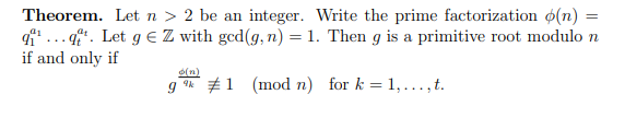 Theorem. Let n > 2 be an integer. Write the prime | Chegg.com