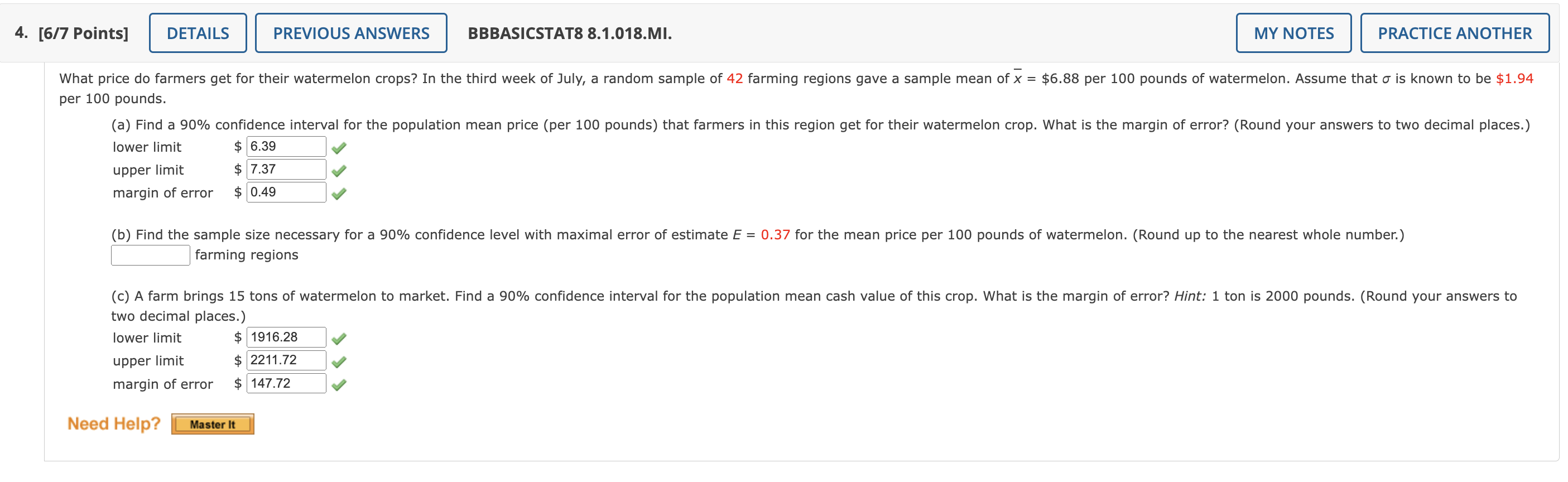 Solved per 100 pounds. lower limit upper limit $ margin of | Chegg.com