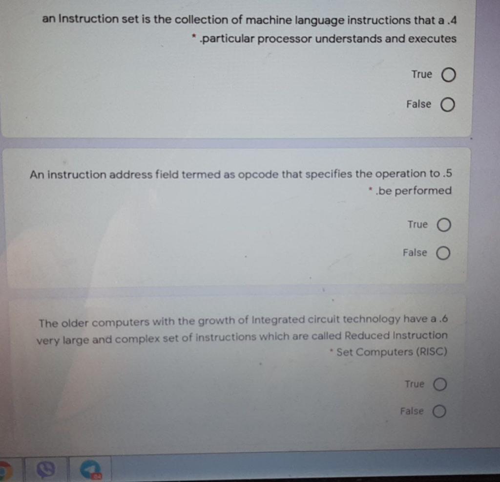 Solved an Instruction set is the collection of machine | Chegg.com