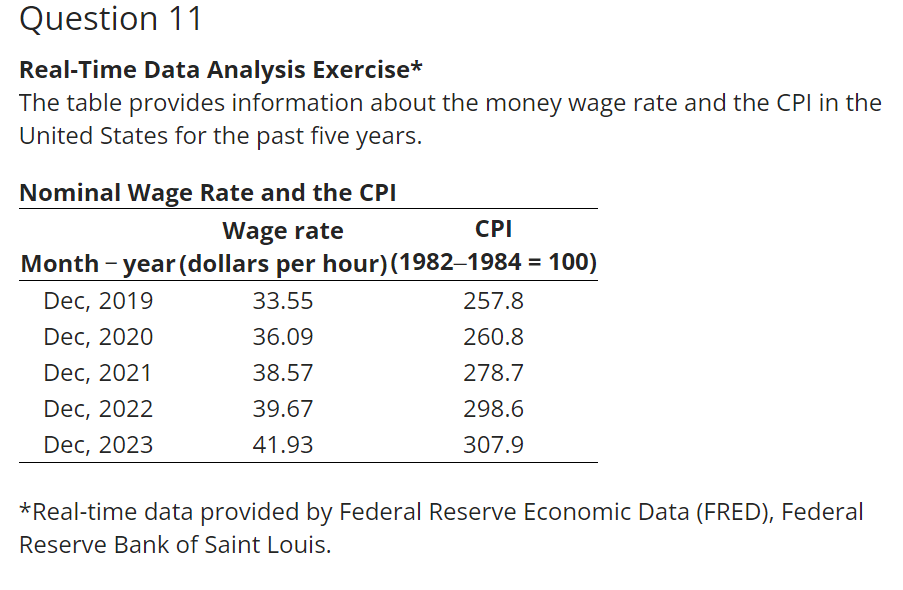 Solved Question 11Real-Time Data Analysis Exercise*The table | Chegg.com