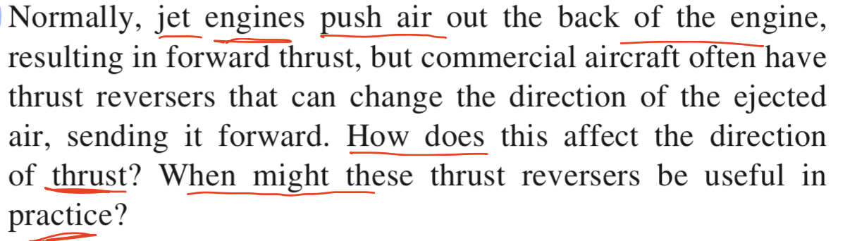 Solved Normally, jet engines push air out the back of the | Chegg.com