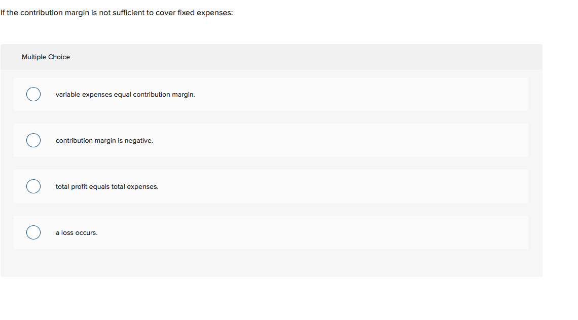 Solved If the contribution margin is not sufficient to cover | Chegg.com