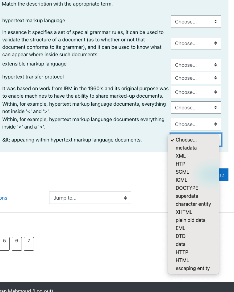 Solved Match the description with the appropriate term. | Chegg.com