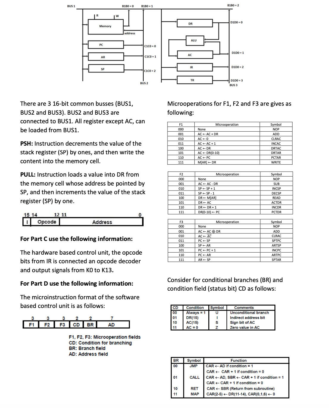 Solved There are 3 16-bit common busses (BUS1, BUS2 and | Chegg.com