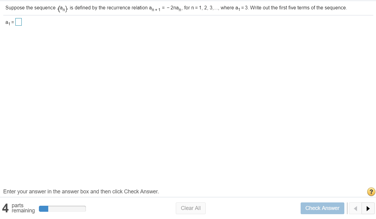 Solved Suppose the sequence {an is defined by the recurrence | Chegg.com