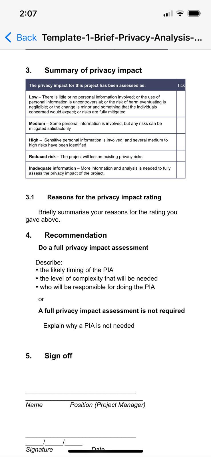 Solved Back Template-1-Brief-Privacy-Analysis-... 3. Summary | Chegg.com