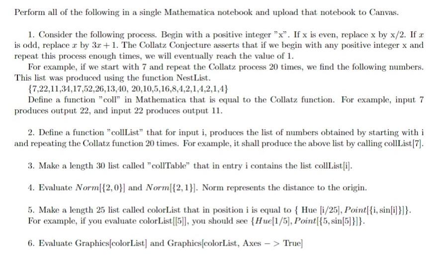 Solved Perform all of the following in a single Mathematica | Chegg.com