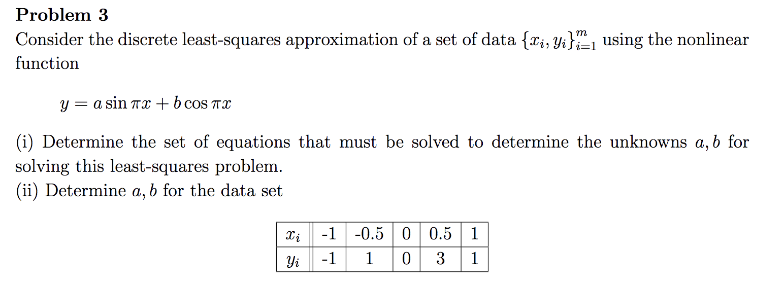 Solved Problem 3 Consider the discrete least-squares | Chegg.com