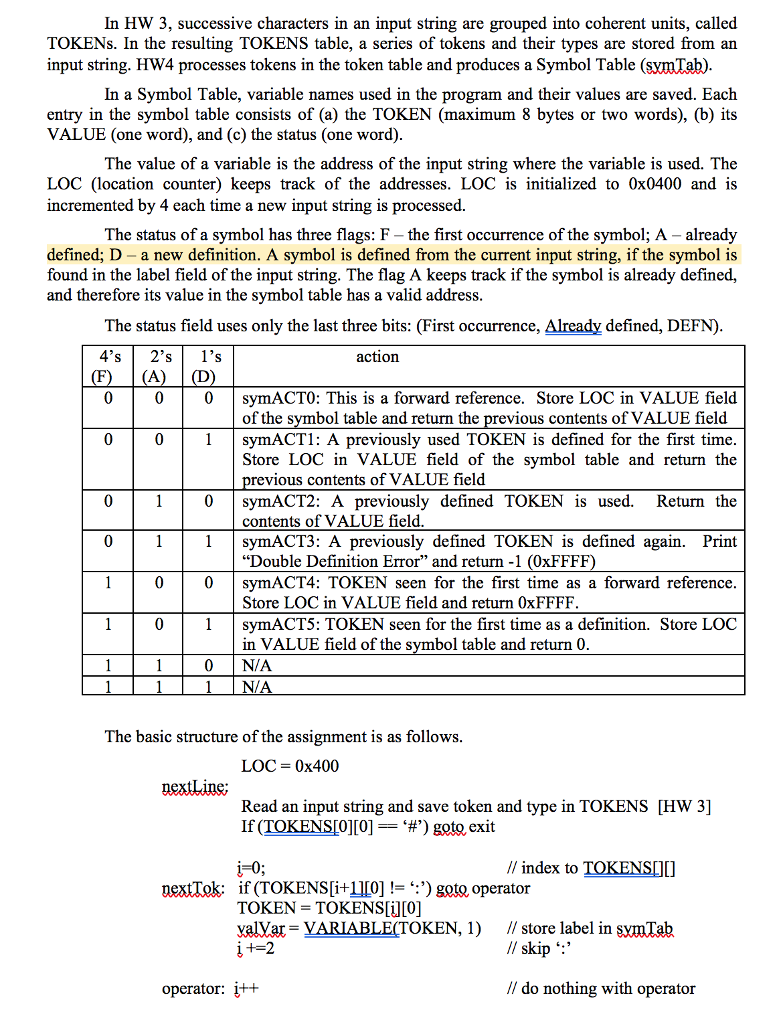 In HW 3, successive characters in an input string are | Chegg.com