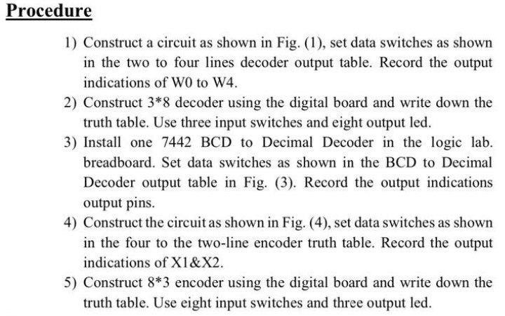 Design A Circuit Given Encoding Scheme And Diagram Procedure