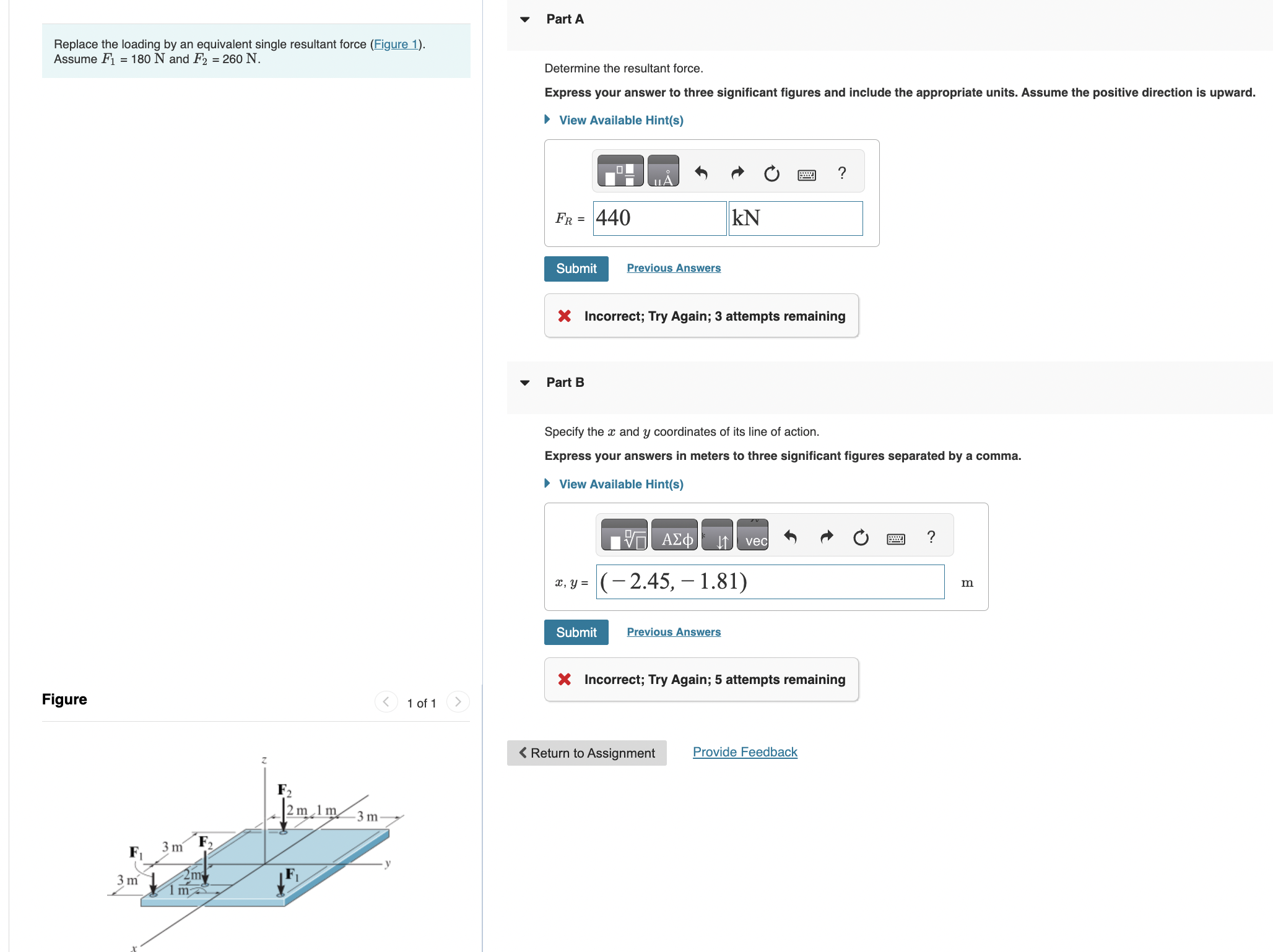 Solved Replace the loading by an equivalent single resultant | Chegg.com