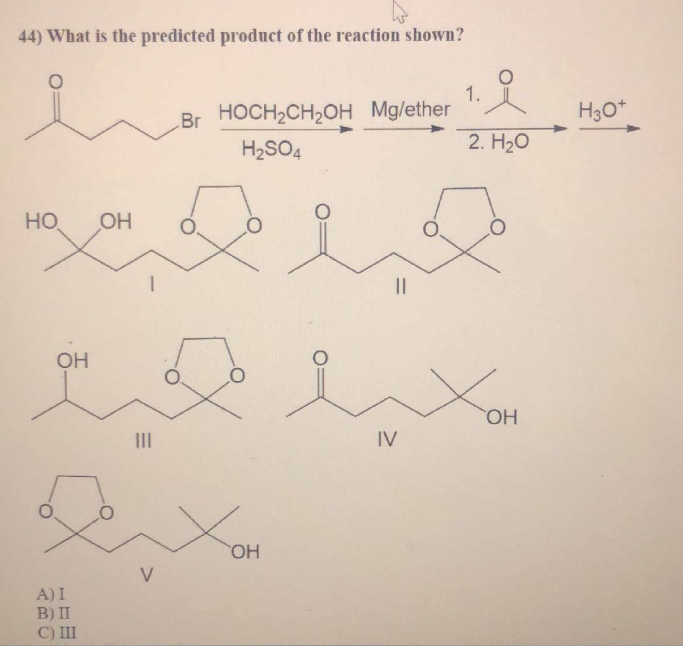Solved What is the predicted product of the reaction | Chegg.com