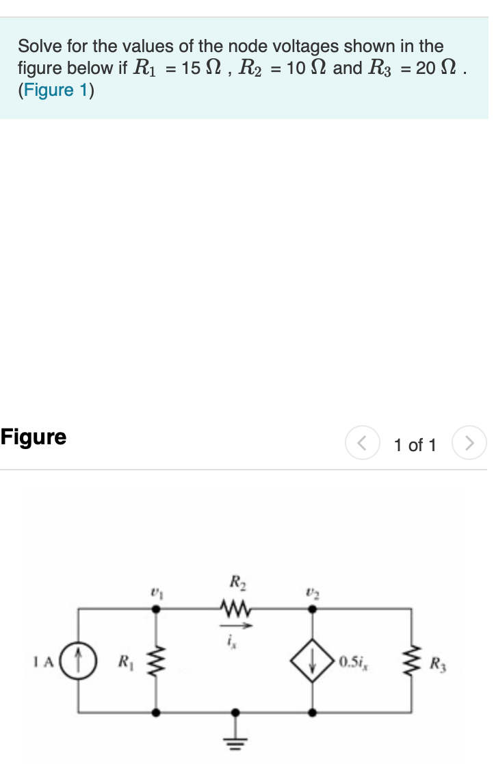 Solved Find the node voltage V1 Find the node voltage | Chegg.com
