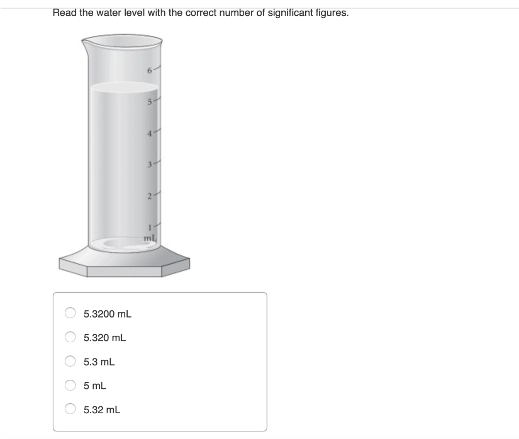 Solved Read the water level with the correct number of | Chegg.com