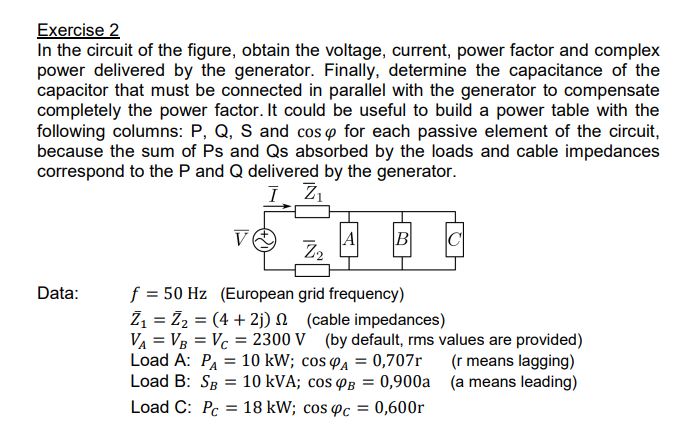 Solved Exercise 2In the circuit of the figure, obtain the | Chegg.com