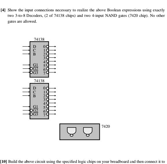 [4] Show the input connections necessary to realize | Chegg.com