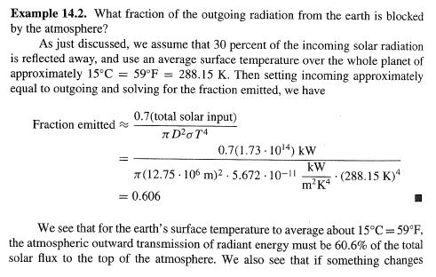 Solved Example 14.2. What fraction of the outgoing radiation | Chegg.com