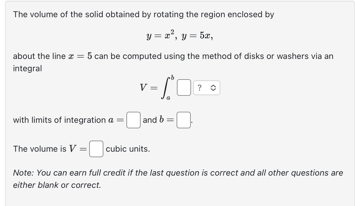 Solved The volume of the solid obtained by rotating the | Chegg.com