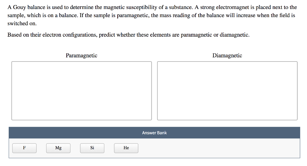 Solved A Gouy balance is used to determine the magnetic | Chegg.com