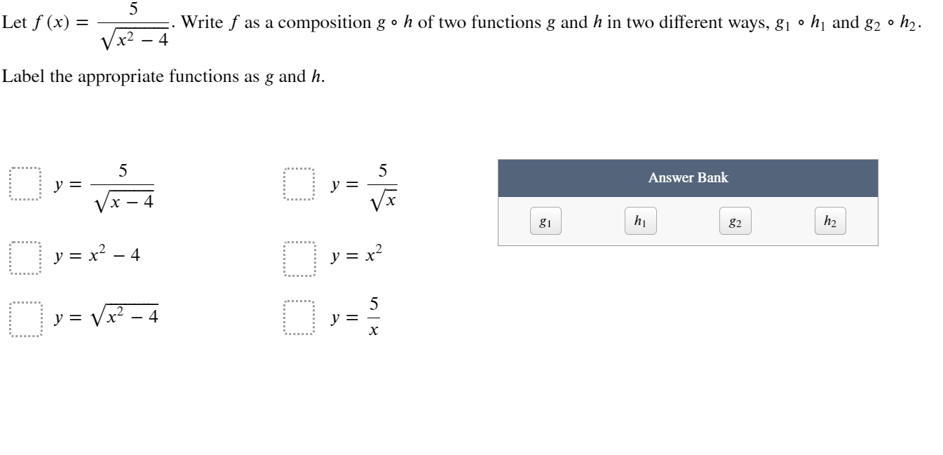 Solved Let F X 5x2 42 write F as A Composition G H of