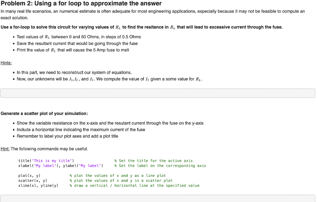 Problem 3: Simulating the current through I2 as the | Chegg.com