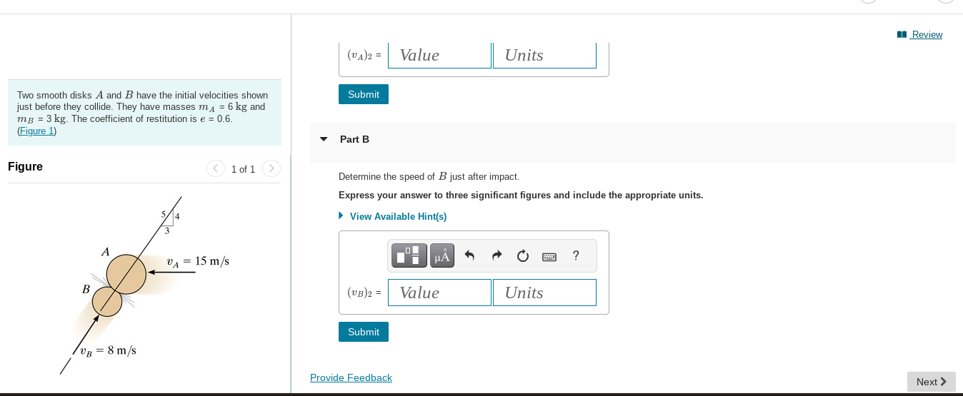 Solved Two Smooth Disks A And B Have The Initial Velocities 
