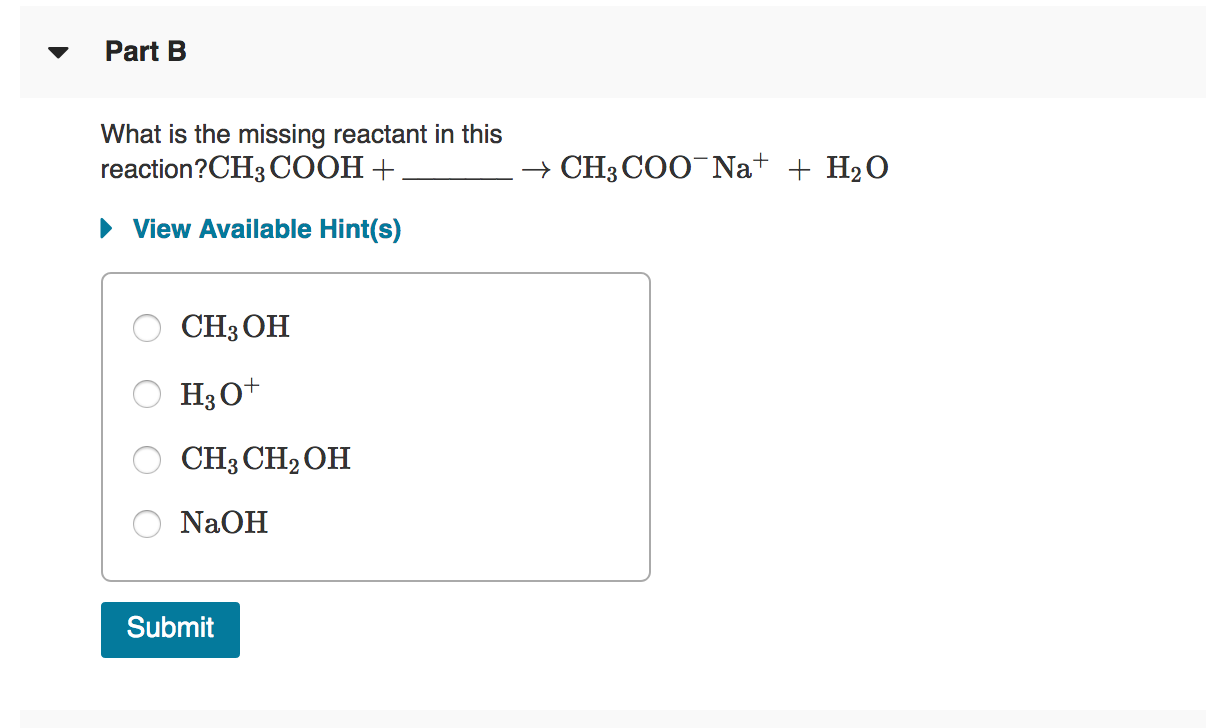 Solved Part A The product of a reaction between CH3 CH2COOH | Chegg.com