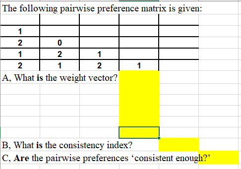 The following pairwise preference matrix is given: 1 | Chegg.com