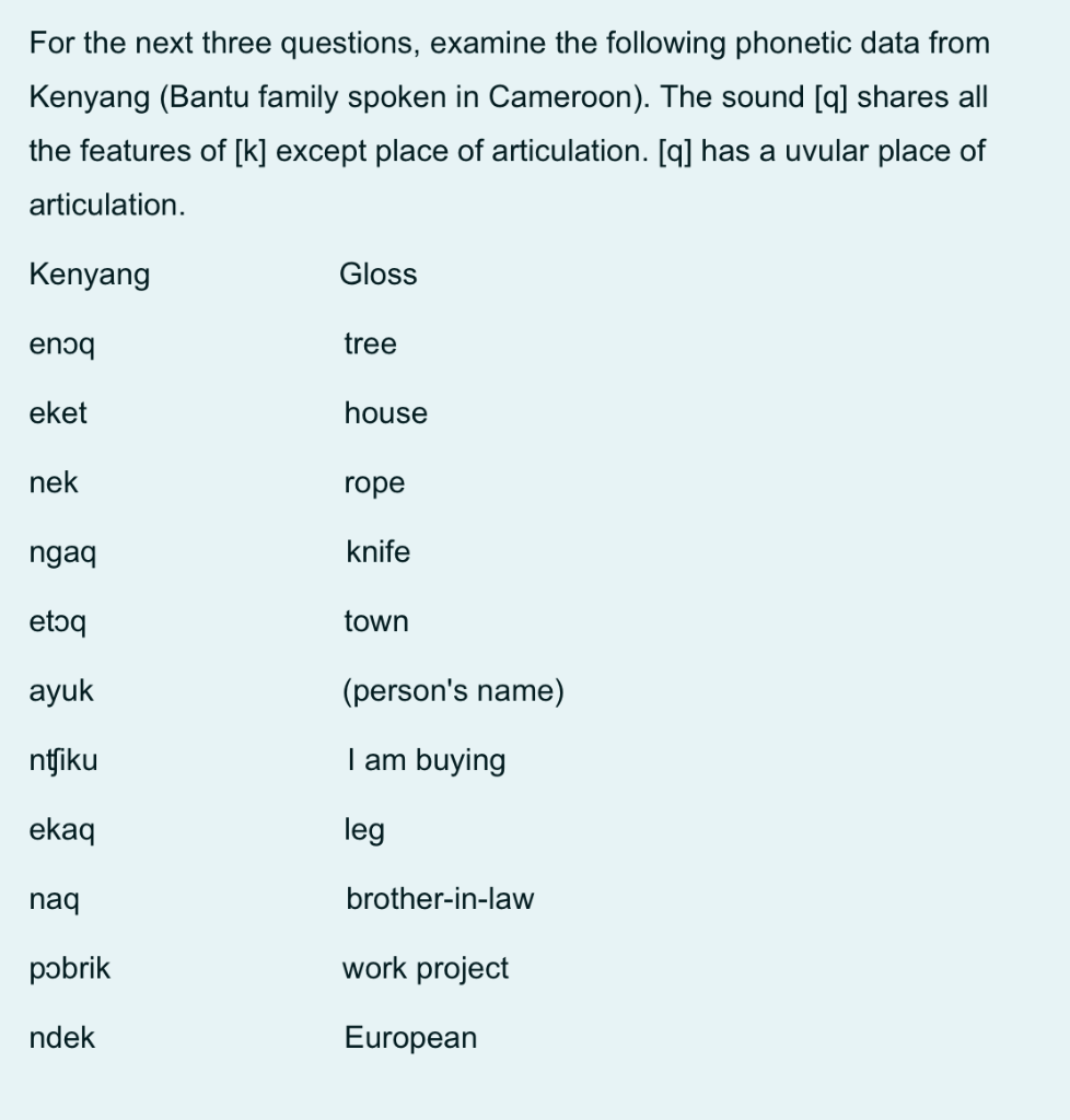 For the next three questions, examine the following | Chegg.com