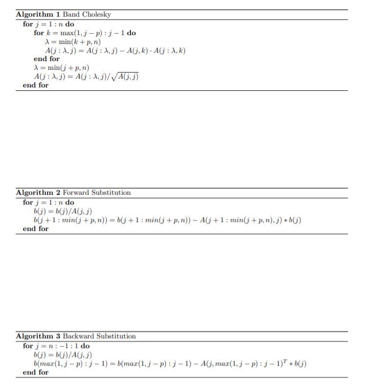 Solved 2. Write a function cholesky and bandcholesky | Chegg.com